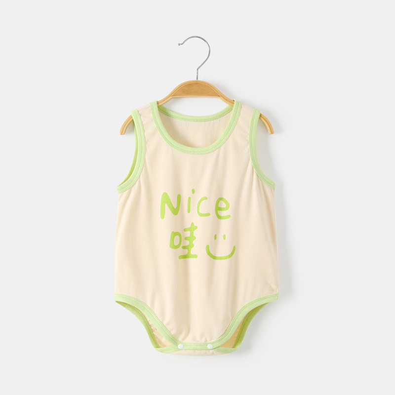宝宝背心三角包屁哈衣夏季超薄款护肚内衣婴儿童连体睡衣服莫代尔-阿里巴巴