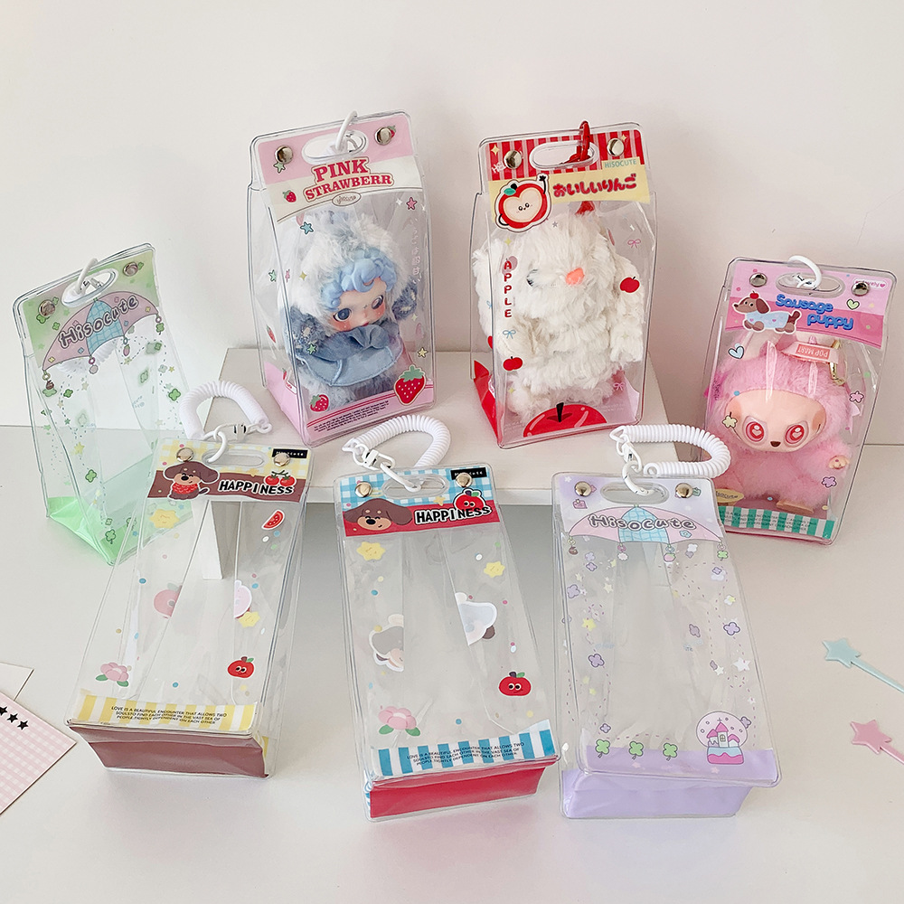 HISOCUTE原创pvc透明遛娃包可爱棉花娃娃防尘收纳包玩偶展示娃包-阿里巴巴