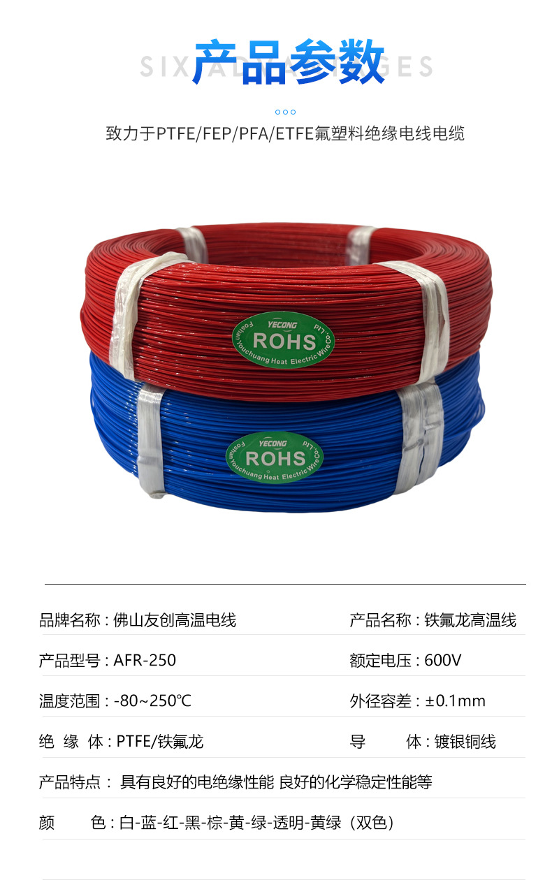 AFR-250铁氟龙高温线250度PTFE镀银铜线0.5mm平方阻燃耐高温导线-阿里巴巴
