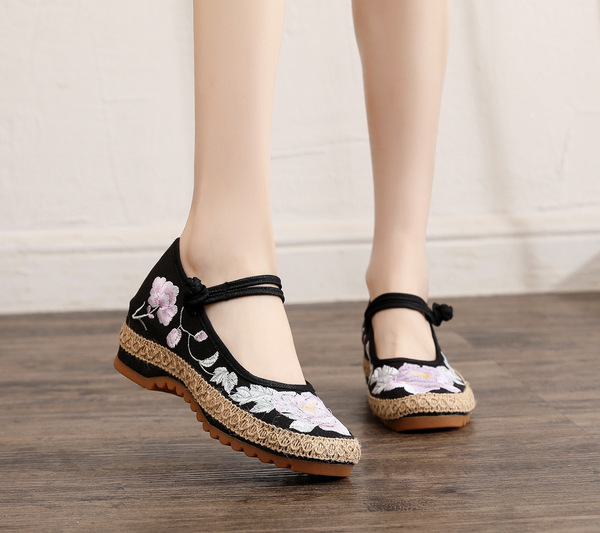 Fairy Hanfu Cheongsam Shoes for Women Girls linen package edge shoes ...