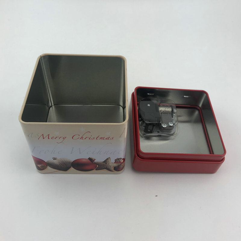创意圆形方形马口铁盒 节日圣诞礼物音乐盒茶叶铁盒手办礼音乐罐-阿里巴巴