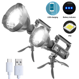 P70强光户外手提灯W591大功率露营可充电led探照灯巡逻手电筒W590-阿里巴巴