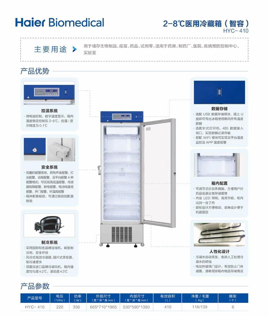 海尔2~8度医用冷藏箱HYC-410,HYC-360药品保存箱 阴凉柜 疫苗保存-阿里巴巴