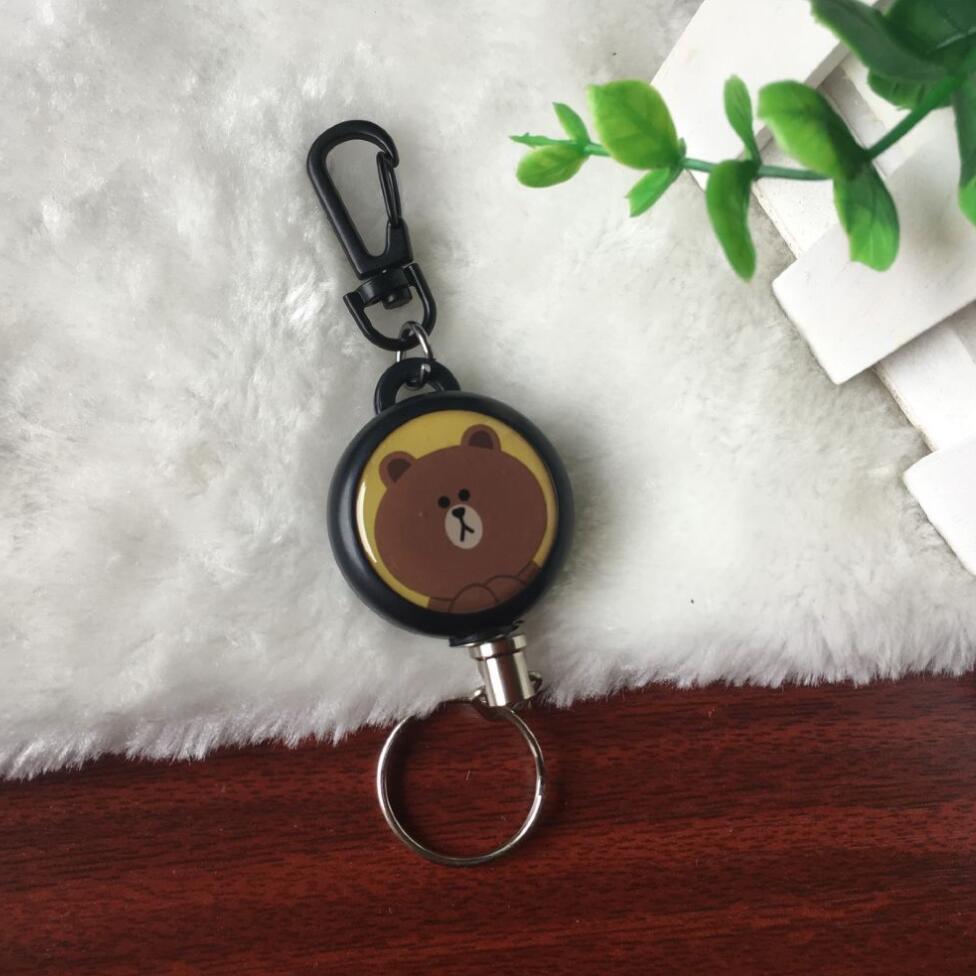 可伸缩钥匙扣易拉扣钢丝绳伸缩扣防丢盗高弹力汽车钥匙扣徽章卷轴-阿里巴巴