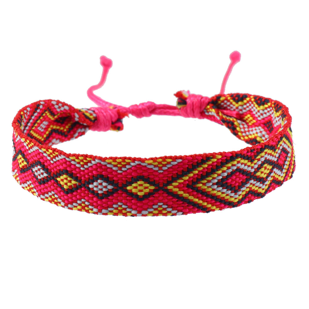 欧美热销尼泊尔民族风编织布条波西米亚手绳亚马逊男女彩色手链-阿里巴巴