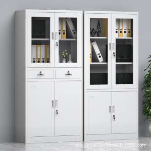 钢制加厚文件柜办公室铁皮柜员工凭证档案资料柜多门更衣柜碗柜-阿里巴巴