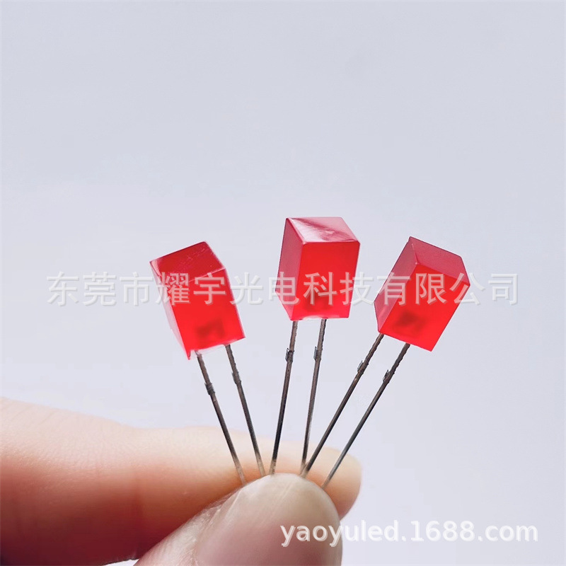 东莞LED发光二极管557方形红发红黄发黄LED灯珠直插方形5*5*7灯珠-阿里巴巴