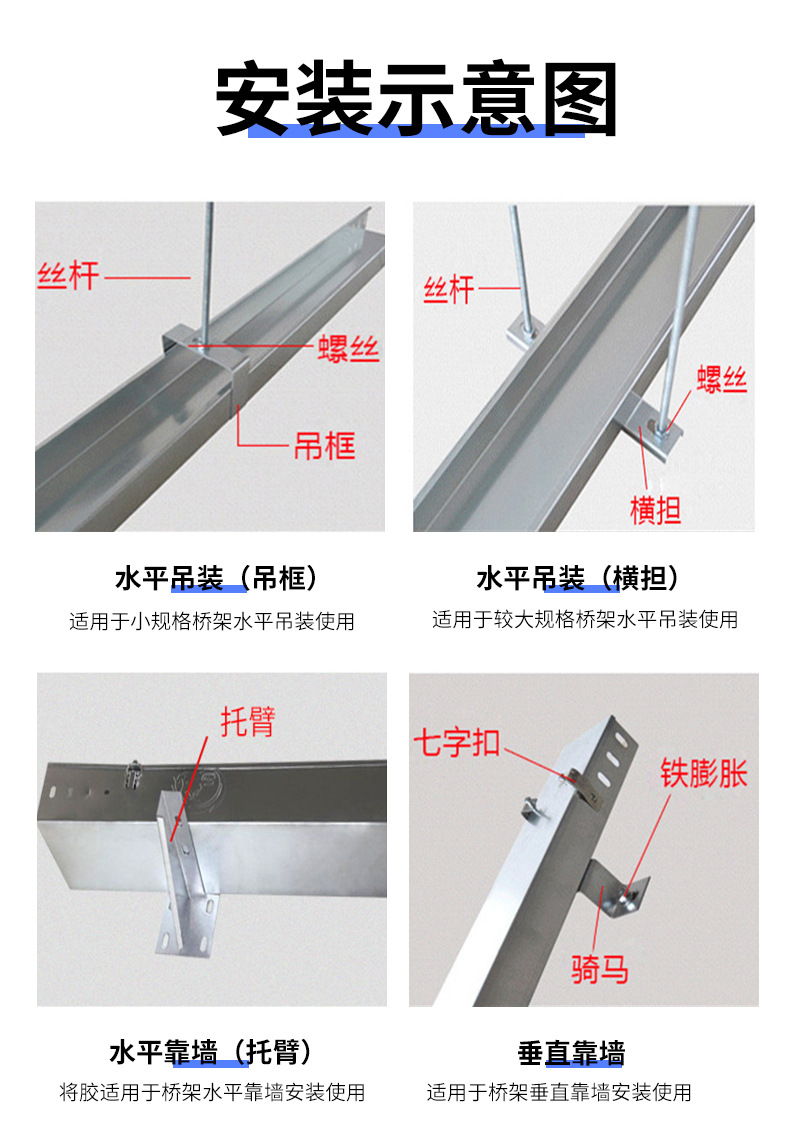厂家镀锌梯式电缆桥架明裝线槽增强型线缆槽盒托盘式梯式电缆桥架-阿里巴巴