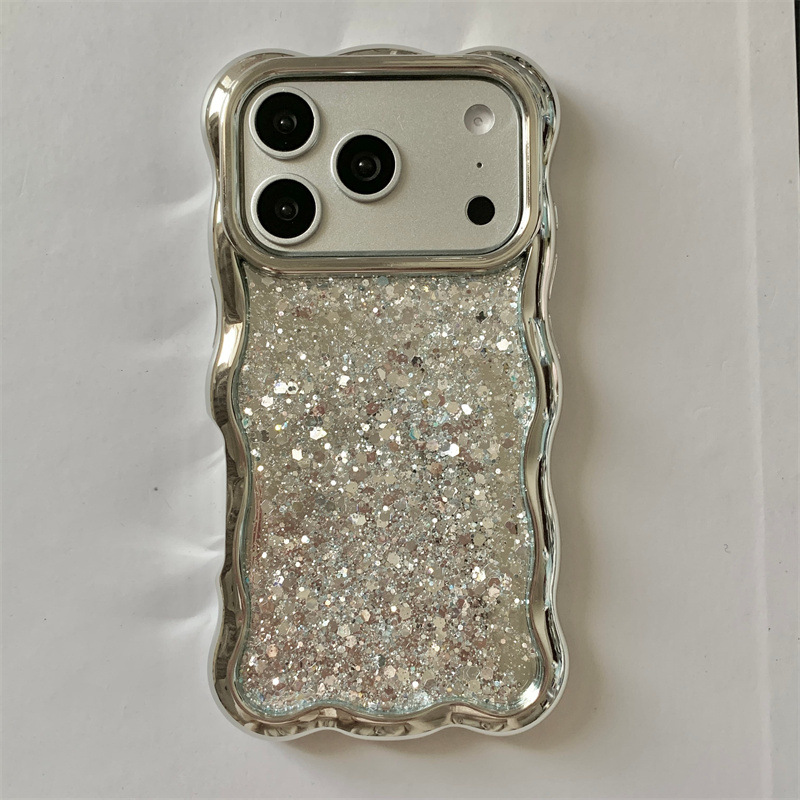高级电镀波浪闪粉iPhone14/13适用苹果17/16/15PROMAX手机壳防摔-阿里巴巴