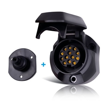 TM3008+5004 13芯塑料插座配皮圈扁圆形 拖车连接器-阿里巴巴