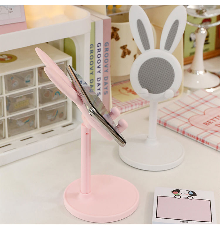 跨境小兔子手机支架桌面创意升降伸缩自拍直播懒人平板手机架批发-阿里巴巴