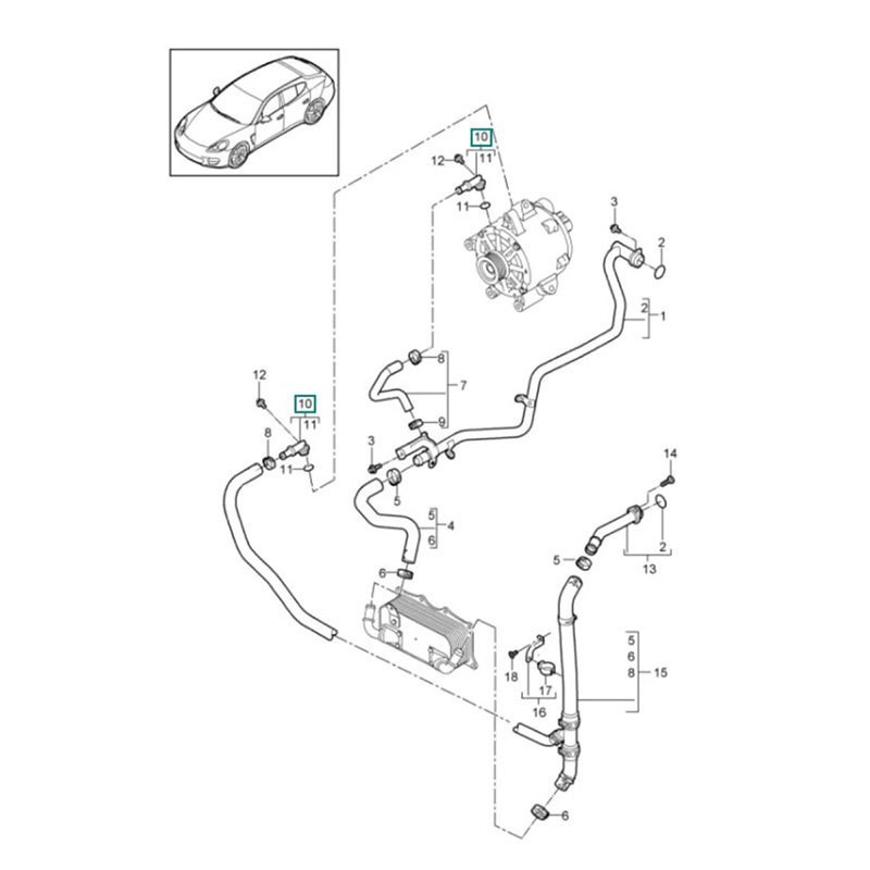 适用于保时捷卡宴 发动机水管接口接头汽车配件 94810646200-阿里巴巴