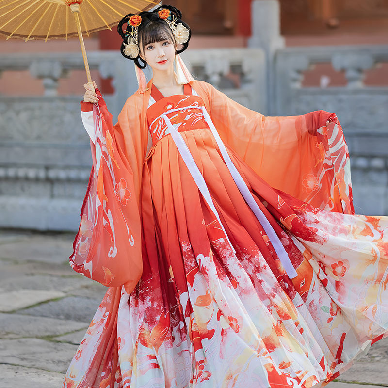Tang Dynasty Hanfu Fairy dress for women chest Ru printed skirt ...
