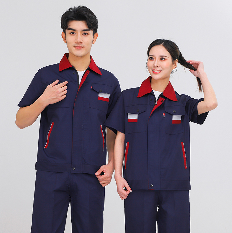 Summer Labor Protection Clothing Suit Men's Breathable Short-sleeved ...