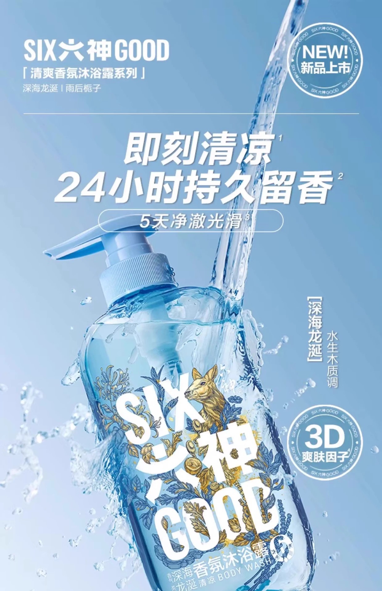 六神沐浴露持久留香清爽香氛沐浴露山野青柚深海龙涎雨后栀子620G-阿里巴巴