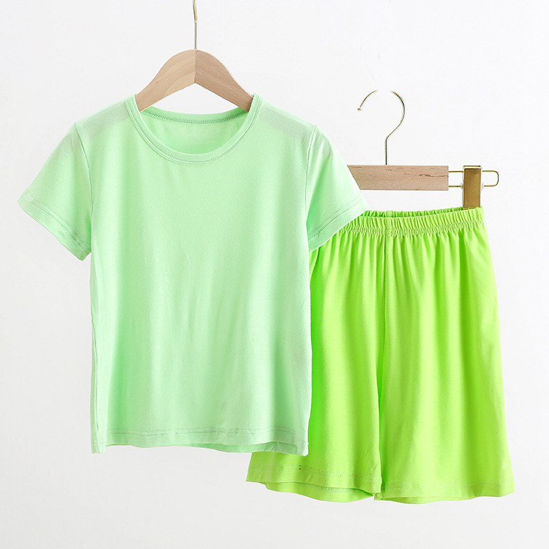 Children's pajamas boys' summer girls' short-sleeved baby air ...