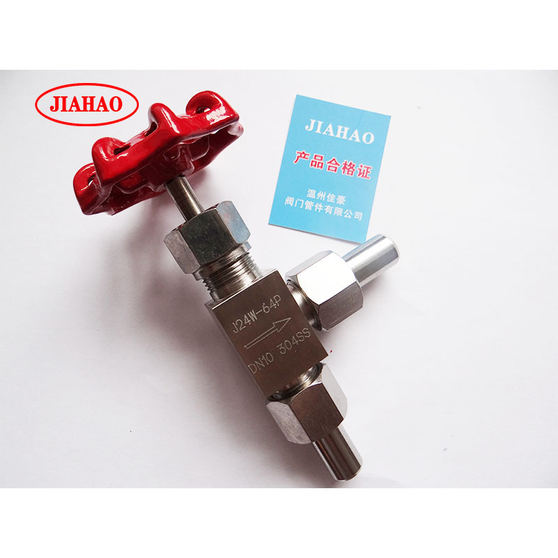 J24W-16P 25P 32P 40P 64P 160P 304SS带活接头不锈钢角式针型阀-阿里巴巴
