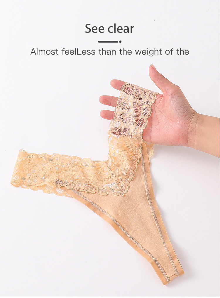 Lot 5 String Femme Sexy Dentelle Tanga String sans Couture Culottes ...