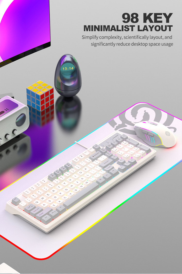 蝰蛇 KM800有线机械手感键盘鼠标套装98键电竞游戏电脑笔记本办公-阿里巴巴