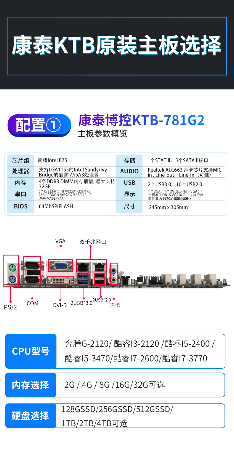 KTB 4U上架式IPC-610L台式主机康泰工控机电脑工业电脑整机-阿里巴巴