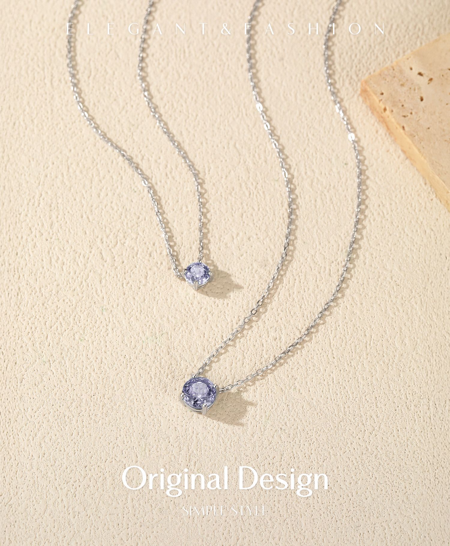 MODIAN摩典S925纯银清冷感坦桑色玫瑰切吊坠女韩版简约个性锁骨链-阿里巴巴