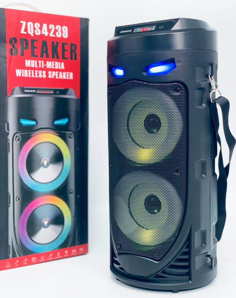 跨境ZQS4239双4寸多功能低音炮便携户外蓝牙音响移动广场K歌音箱-阿里巴巴