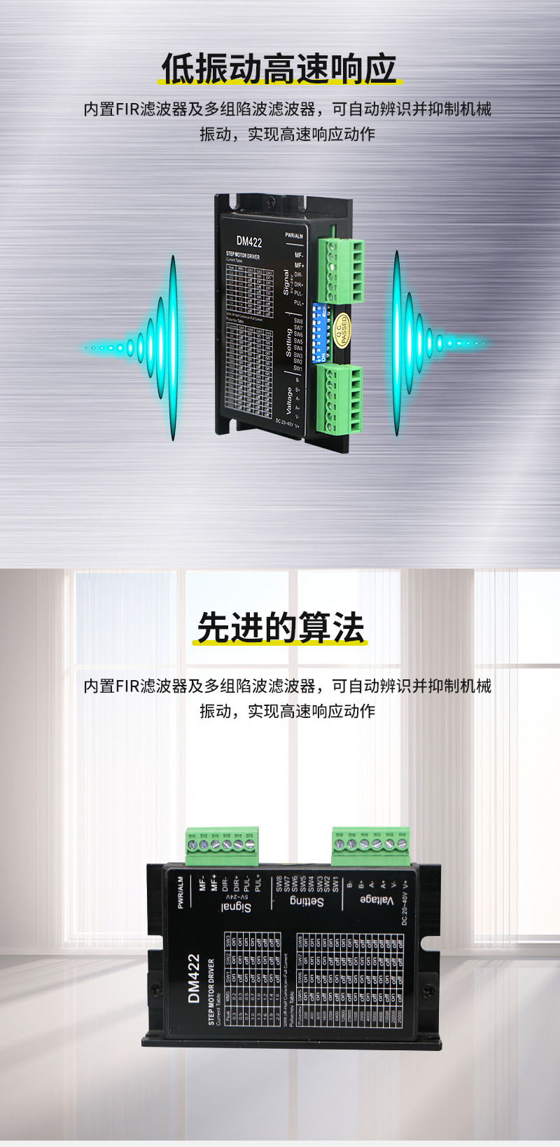 数字式DM422C两相28/35/42步进电机驱动器 电压12~40V步进驱动器-阿里巴巴