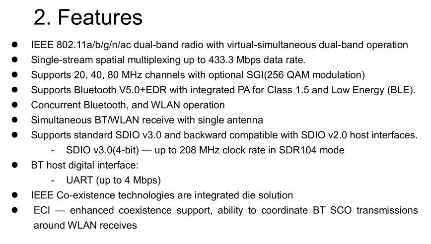AP6256 SDIO接口单通道802.11ac双频支持BT5.0蓝牙WiFi二合一模块-阿里巴巴