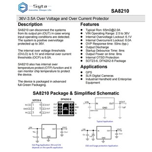 矽塔SA8210:SOT23-6/DFN2*2-8 OVP过压过流保护芯片-阿里巴巴
