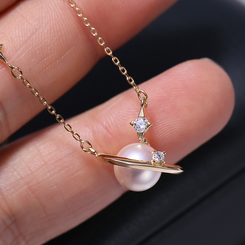 DIY配件 S925纯银珍珠吊坠空托 时尚立体项坠套链银托8-9mm-阿里巴巴