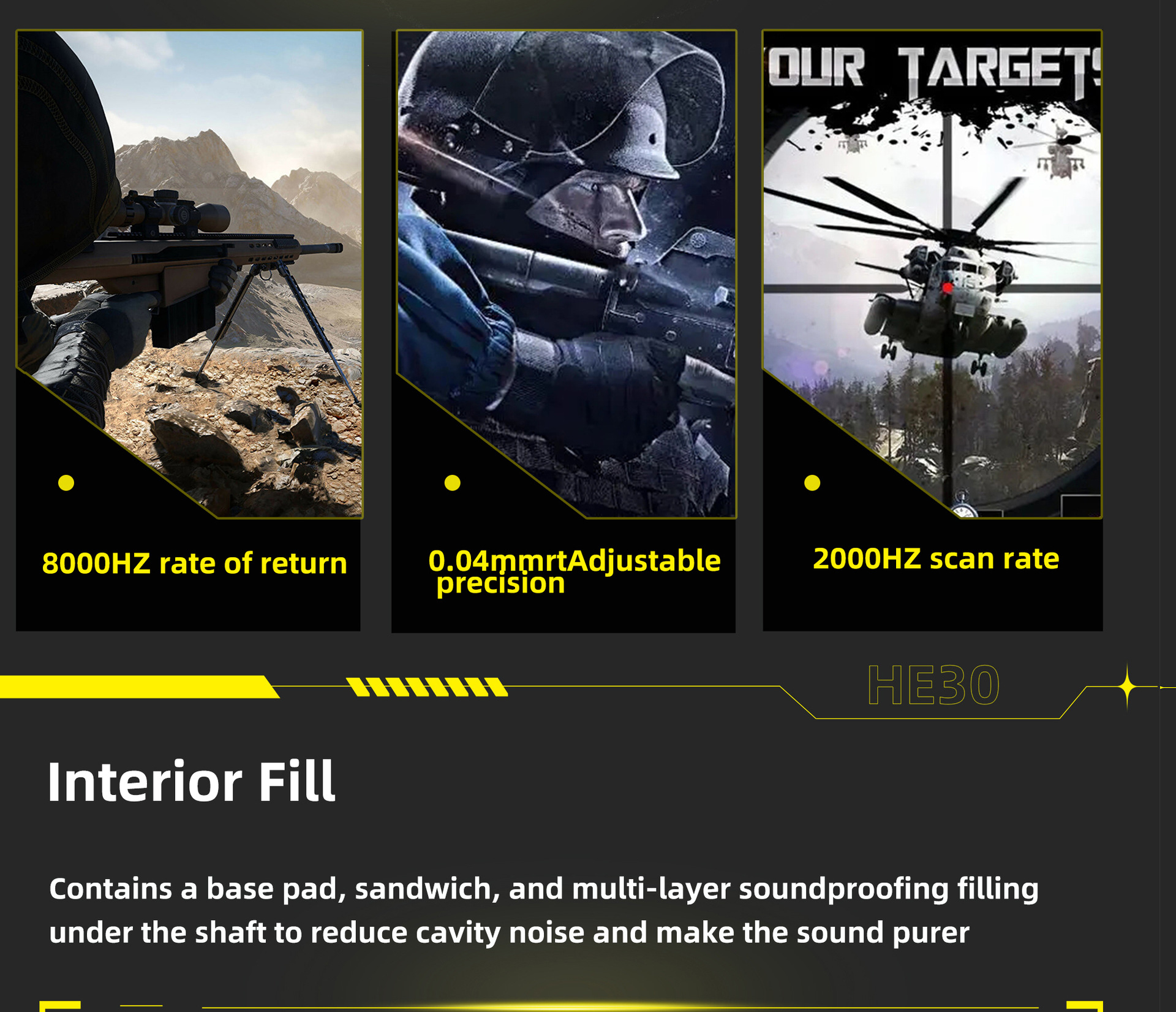 ZUOYA HE30/65 8K磁轴机械键盘电竞专用打瓦神器无畏契约快速触发-阿里巴巴