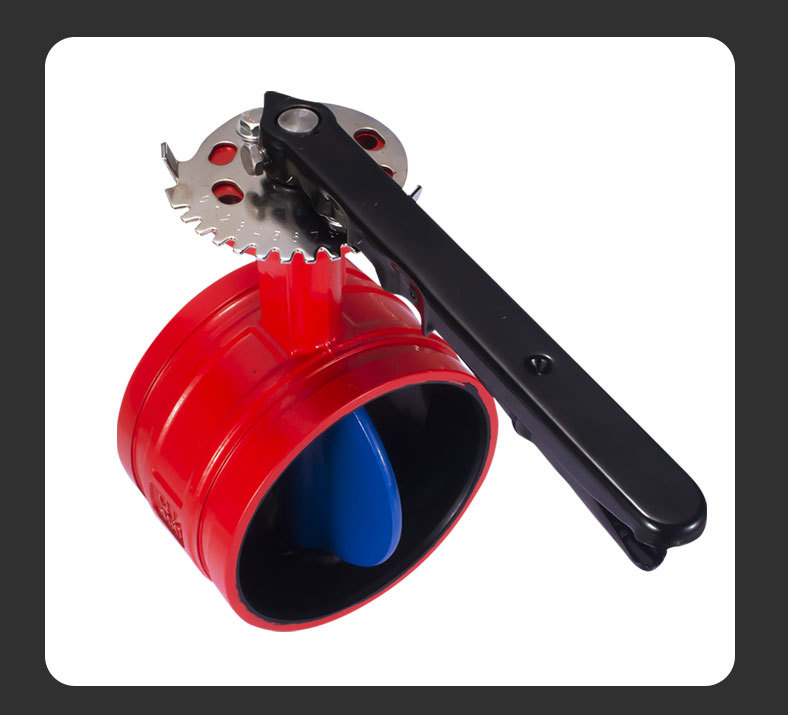 手柄式沟槽蝶阀D81X-16Q球墨铸铁DN100/150消防涡轮法兰对夹蝶阀-阿里巴巴