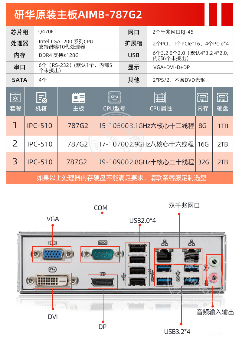 研华工控一体机IPC-510主板AIMB-707VG工业电脑主机台式计算机-阿里巴巴