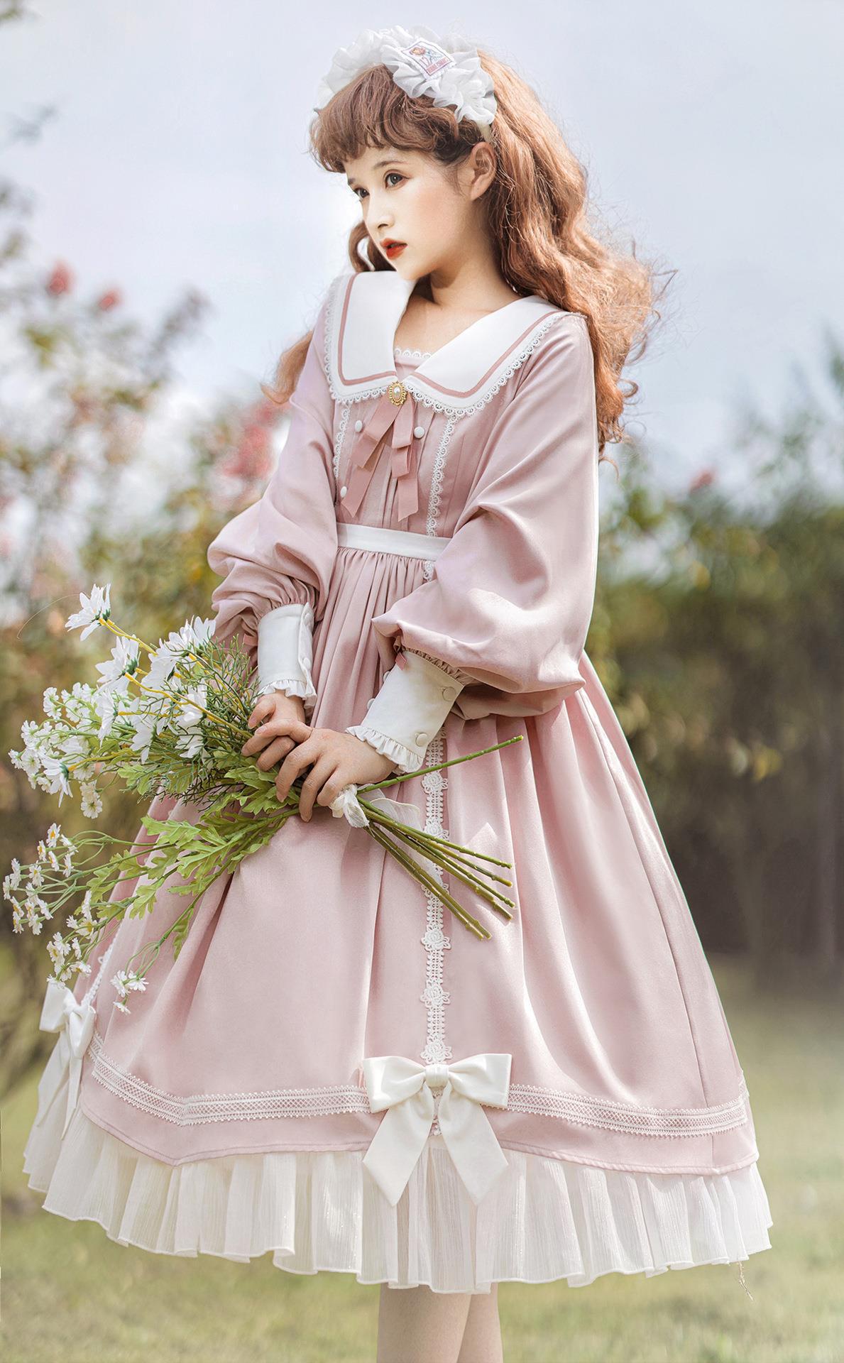 原创设计新款情书OP长袖裙清新可爱Lolita甜美软妹裙子6435-阿里巴巴