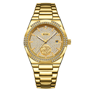 锐麒RUIQI满钻夜光防水跨境男士时尚腕表机械手表-阿里巴巴