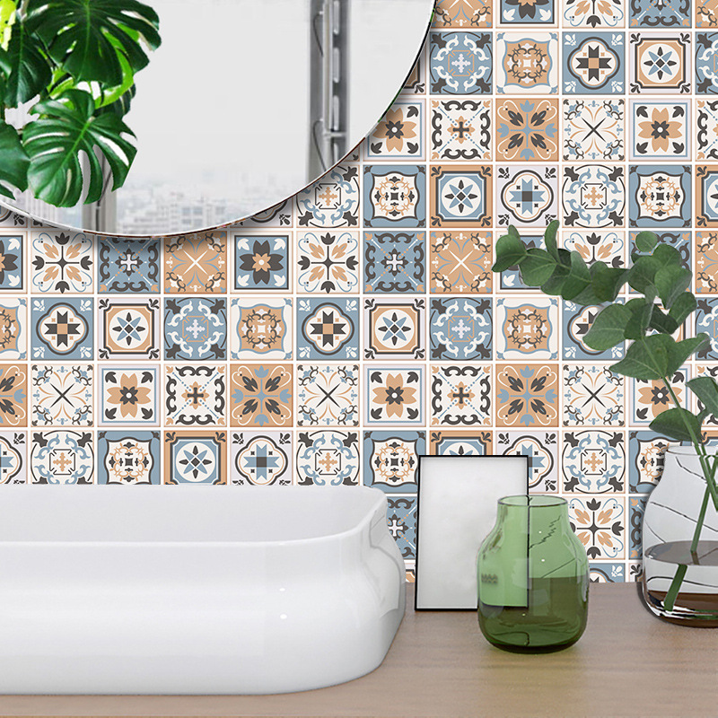 CZ47花纹格子瓷砖翻新贴厨房浴室宿舍餐厅房间墙面地面装饰墙贴纸-阿里巴巴