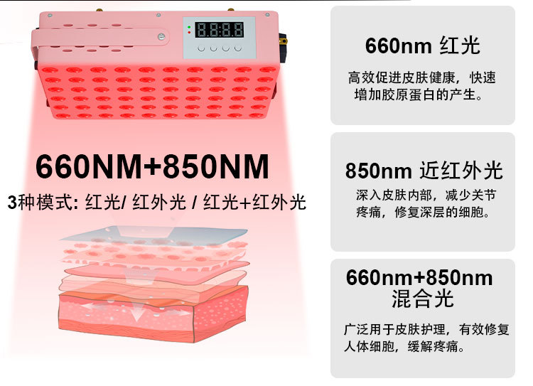 美容院同款燈红光LED理疗灯嫩肤康复智能定时紅外理疗仪双芯片-阿里巴巴