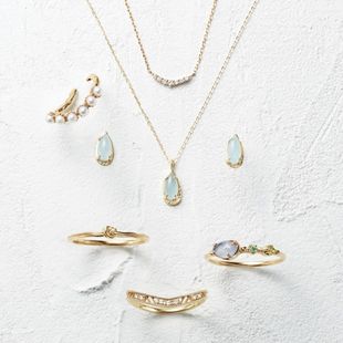 敦丽珠宝首饰 Agete*同款春季日系复古风S925银镀14k金海蓝宝项链-阿里巴巴