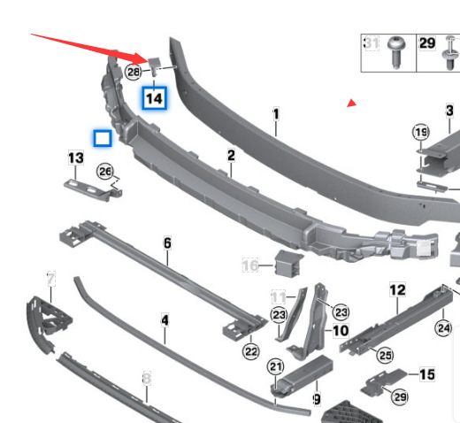 51117337802适用于宝马迷你MINI前部骨架上小支架-阿里巴巴