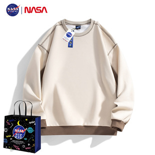 NASA联名卫衣男春装新款运动休闲百搭情侣潮流撞色拼接设计感上衣-阿里巴巴