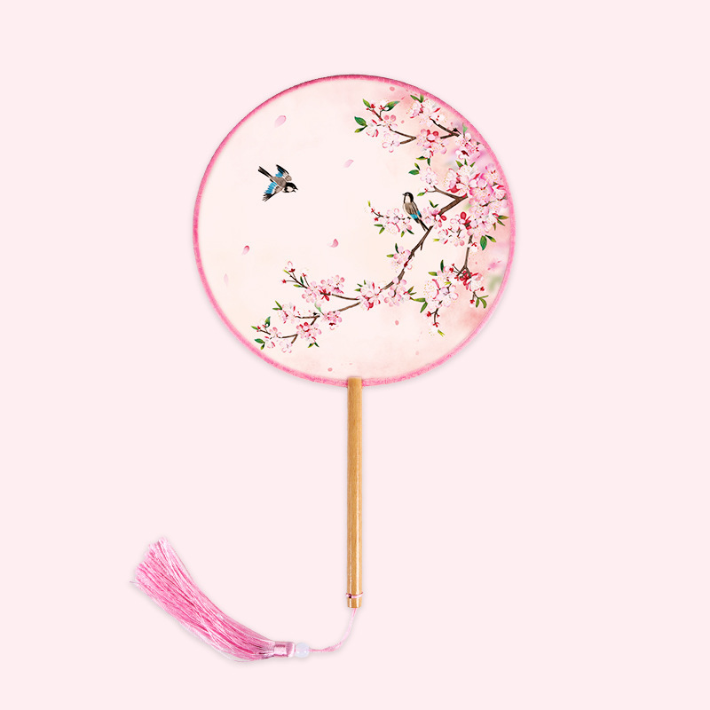 Translucent antique hanfu costume fairy dress dance round fan woman ...