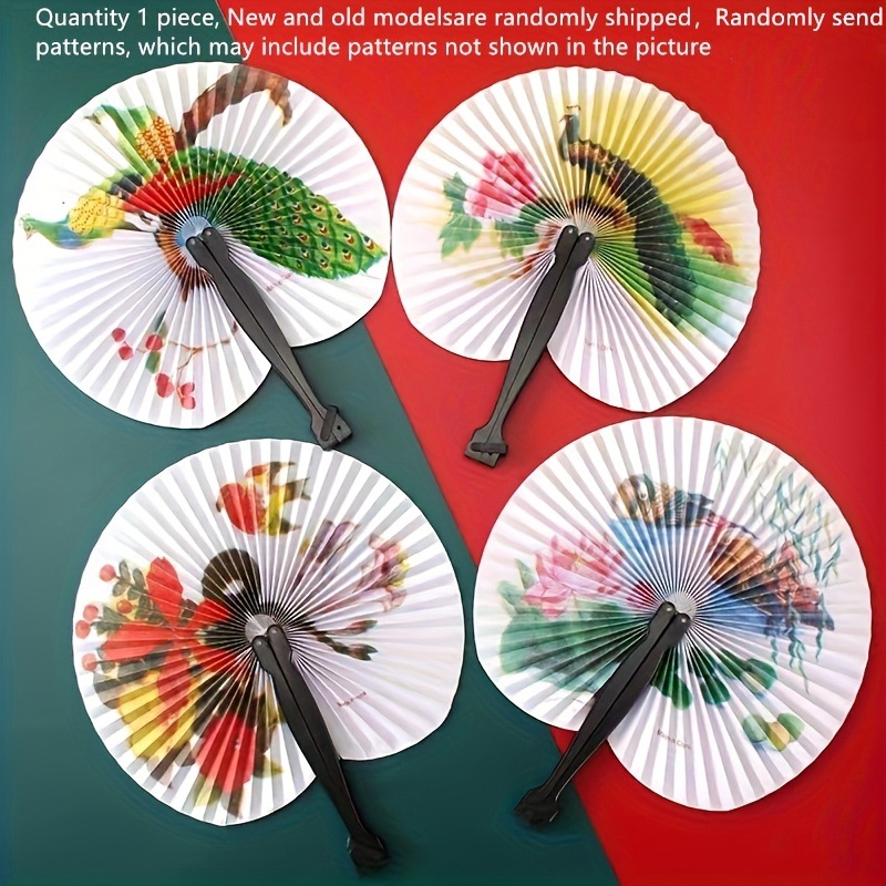 1/2PCS Portable Folding Small Paper Fan, Traditional Style-阿里巴巴