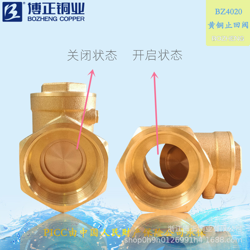 博正 黄铜止回阀 H11W-16T 实用管道逆止阀 摇摆单向阀 BZ 4020-阿里巴巴