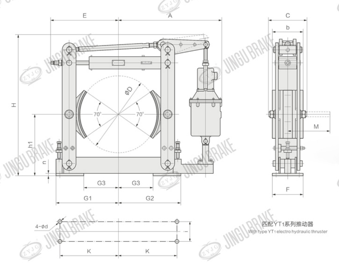 焦作厂家起重运输电力液压制动器YWZ4-200/25电机刹车油壶制动器-阿里巴巴