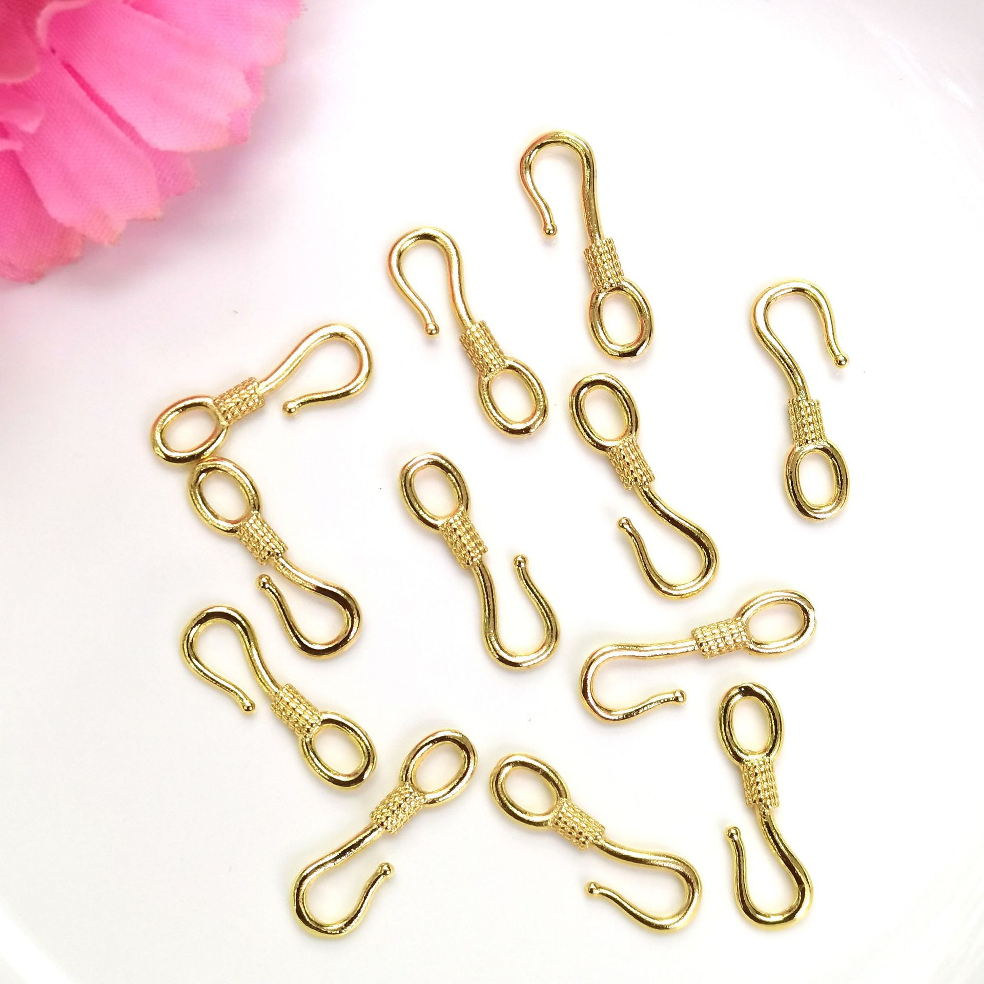 14k包金保色八字钩扣OT扣 diy手工饰品配件 IQ项链手链收尾连接扣-阿里巴巴