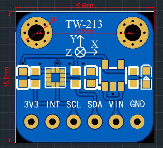 TW-213模块 三轴加速度传感器模块 振动监测传感器模块 IIC接口-阿里巴巴