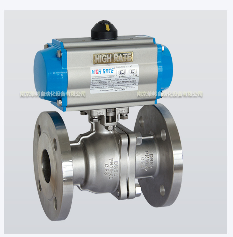 气动法兰球阀Q64F高平台不锈钢304切断阀O型软密封法兰气动球阀-阿里巴巴