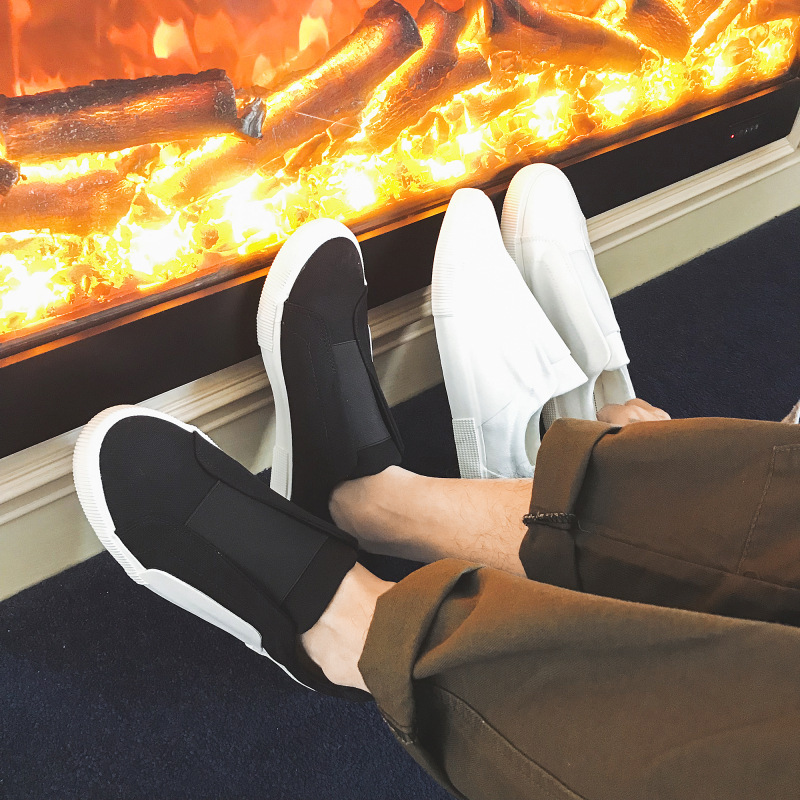 AFANTING男新款帆布鞋男鞋韩版一脚蹬懒人鞋潮流百搭鞋休闲鞋YS04-阿里巴巴