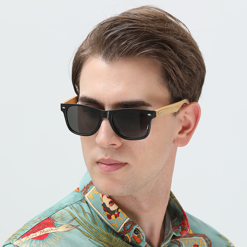 跨境竹木太阳镜木质墨镜男女通用外贸米钉竹子眼镜厂家可印logo-阿里巴巴