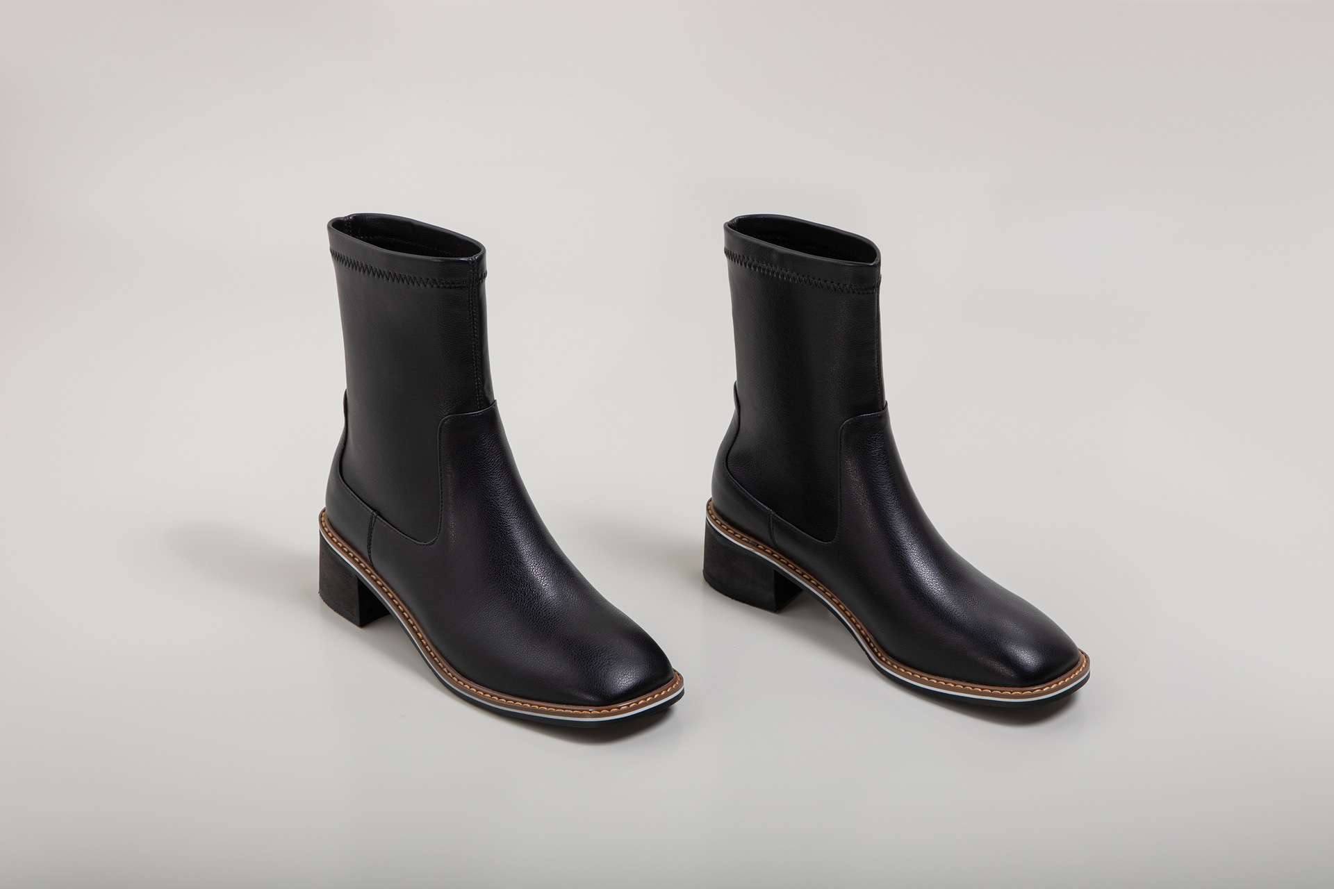 Chiko Square Toe Block Heels Boots